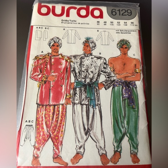 Burda | Office | Vintage Burda 629 Mens Outfits Sewing Pattern European ...